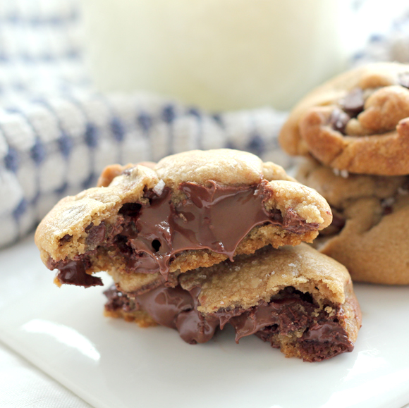 Nutella Stuffed Brown Butter & Sea Salt Chocolate Chip Cookies | Clara ... Nutella Stuffed Brown Butter & Sea Salt Chocolate Chip Cookies | Clara ...